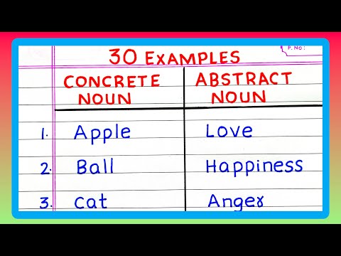 30 Examples of Concrete and Abstract Nouns | Examples of Concrete and Abstract Nouns