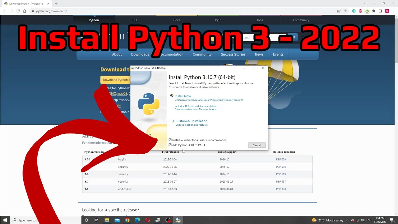 How to install Python 3 and add Python to path to run from command line on Windows 10