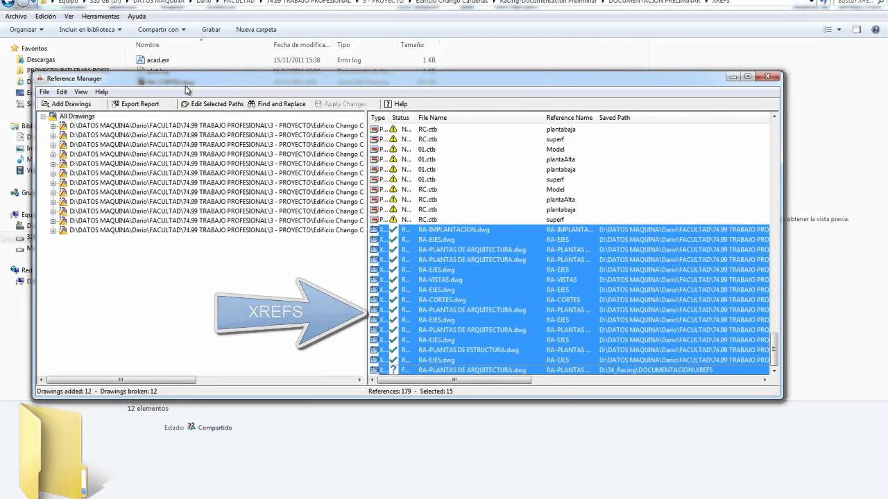 Using Reference manager to control XREFS in AUTOCAD