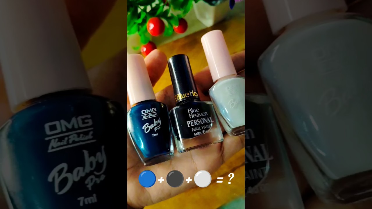 🟦+⬛+⬜ #shorts #youtubeshorts #shortsfeed #nailpolish #mixing