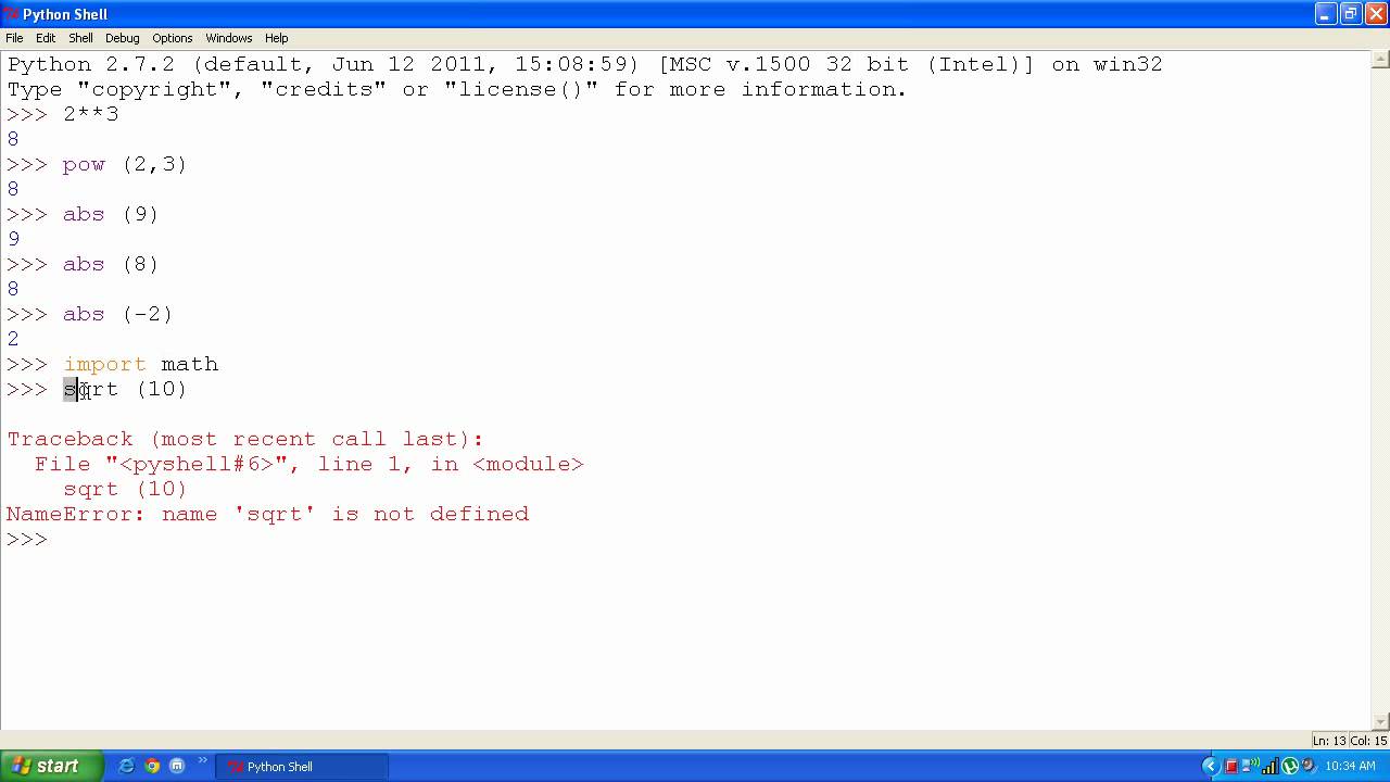 Python - 04 - Importing Math Module