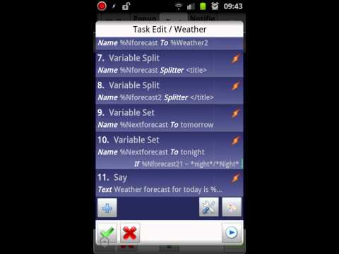 Tasker: Spoken weather forecast