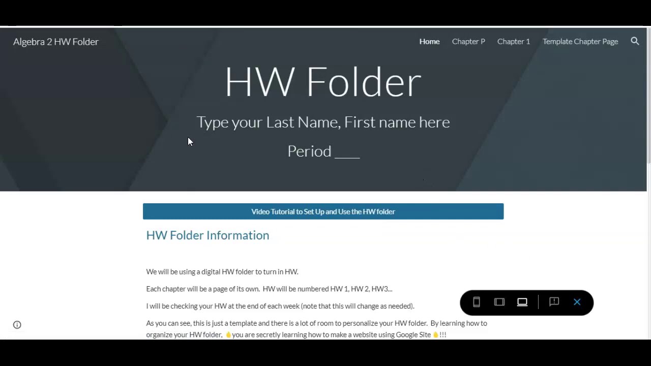 Digital Math HW Folder Tutorial