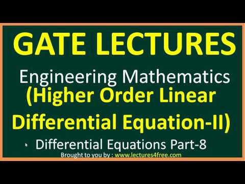 Differential equation Part 8 -- Higher Order Linear Differential ...