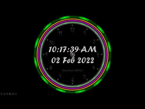 MatsClock 280122 - Free PowerPoint Digital Clock PPT with Date and Live Time Flashing Ring Bezel
