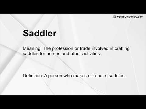Saddler Meaning