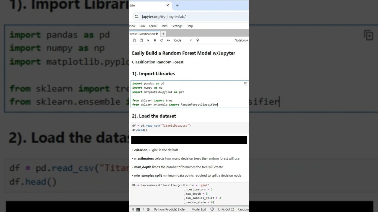 Easily Create a Random Forest Model with Jupyter! #randomforest #randomforestclassifier #jupyter