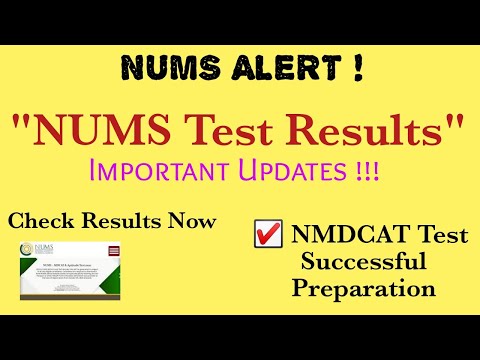 Breaking Alert|NUMS Test Results Announcement|NMDCAT Preparation @educationandhappiness