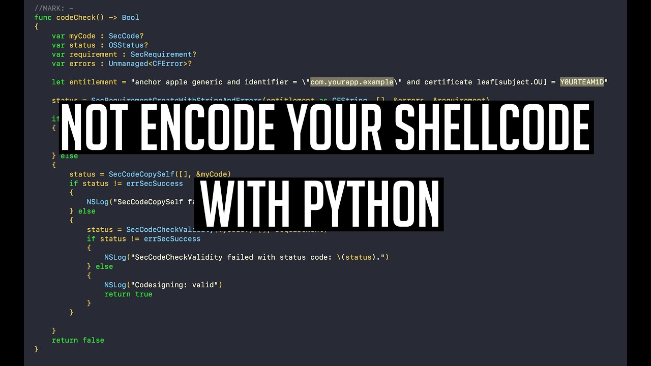 NOT Encode your Shellcode using Python