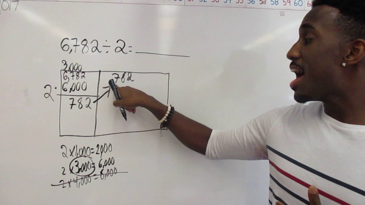 Division: Area Model Division 4 digit divided by 1 digit