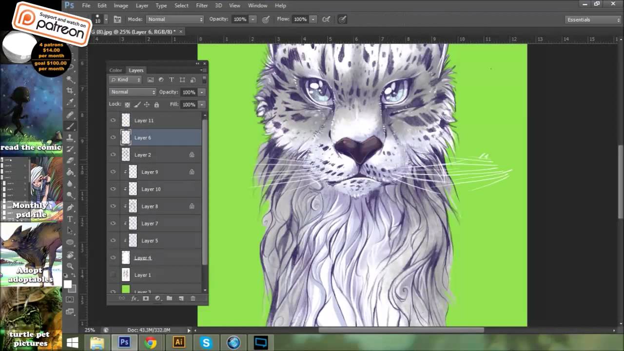 Speedpaint Snow Leopard coloring