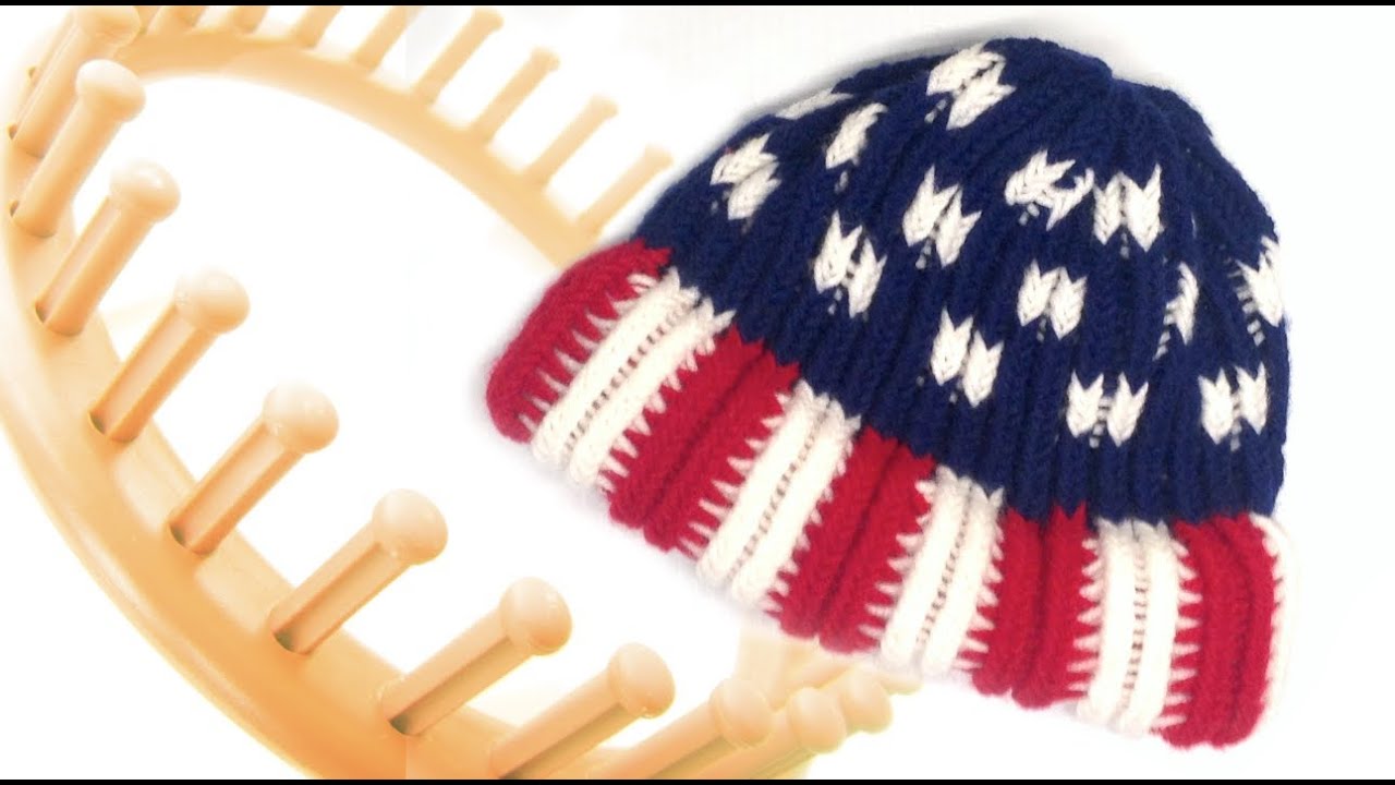 American Flag Beanie Hat Round Loom Pattern
