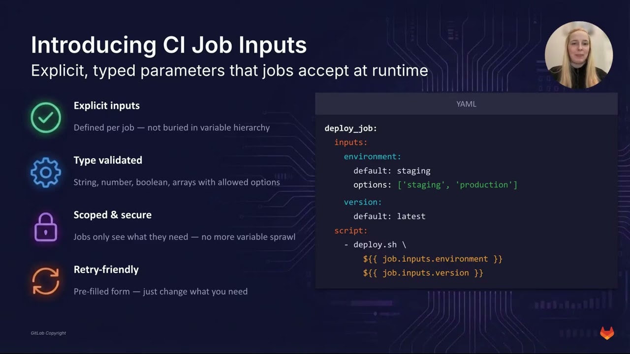 Demo: CI Job Inputs in GitLab 18.10 (with Captions)