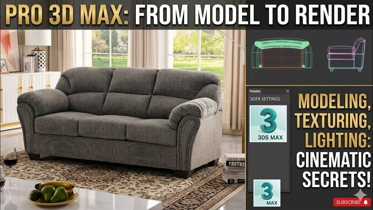 3ds Max Tutorial: Basic Sofa Modeling Using Chamfer Box | Beginner Furniture Modeling