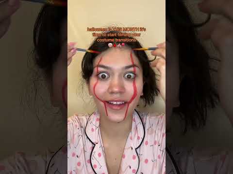 pennywise Halloween makeup transformation #clownmakeup #halloweenmakeuplook #makeuptransformation