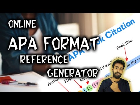 Online Easy APA Format Reference Generator