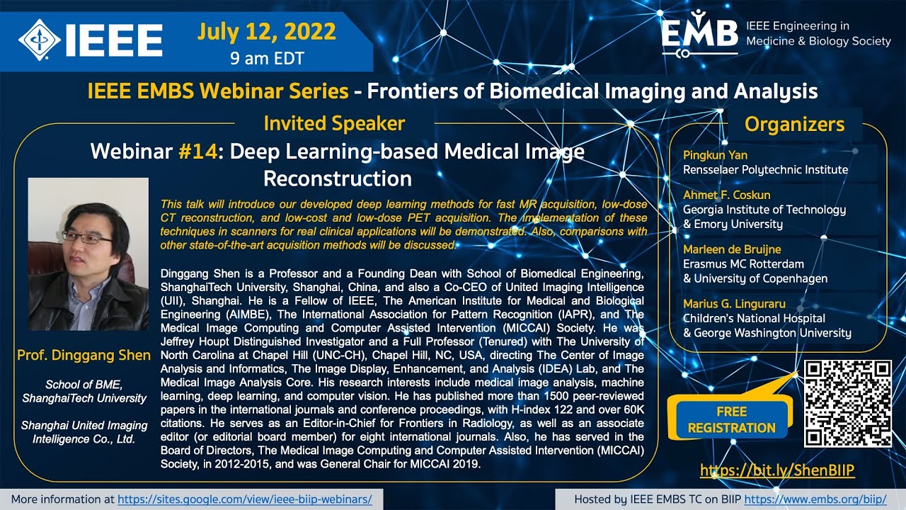 Webinar #14: Deep Learning-based Medical Image Reconstruction - Prof. Dinggang Shen