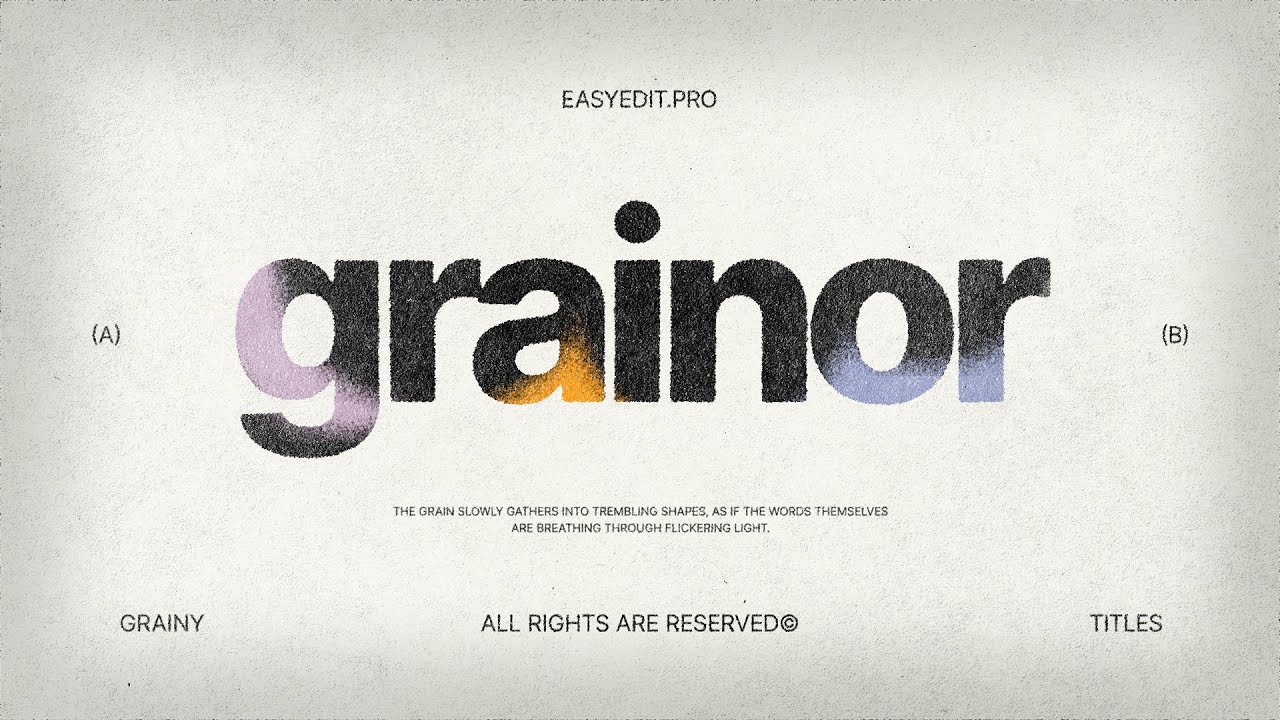 Grainor Typography Pack: After Effects Template Collection
