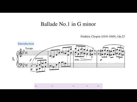 Chopin, Ballade No.1 in G minor Op.23 (Maurizio Pollini) with Score + Explanation