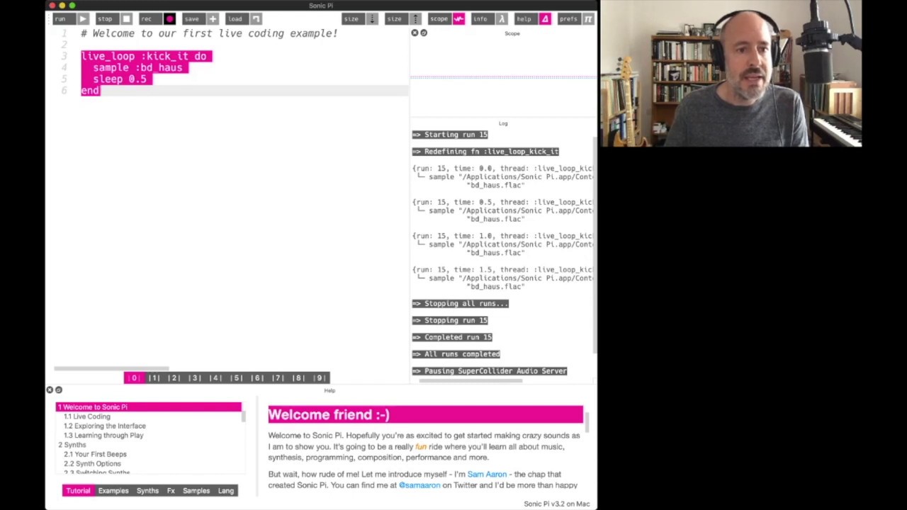 Sonic Pi beginner's tutorial: Episode 1