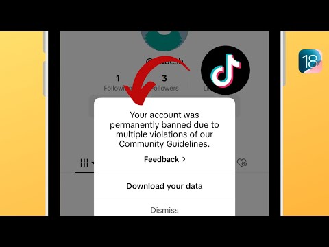 TikTok: Your account was permanently banned due to multiple violations of our community guidelines