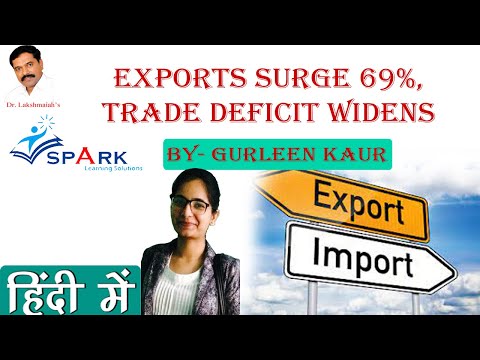 Exports surge 69%, trade deficit widens | In Hindi | Dr. Lakshmaiah's Spark learning solutions