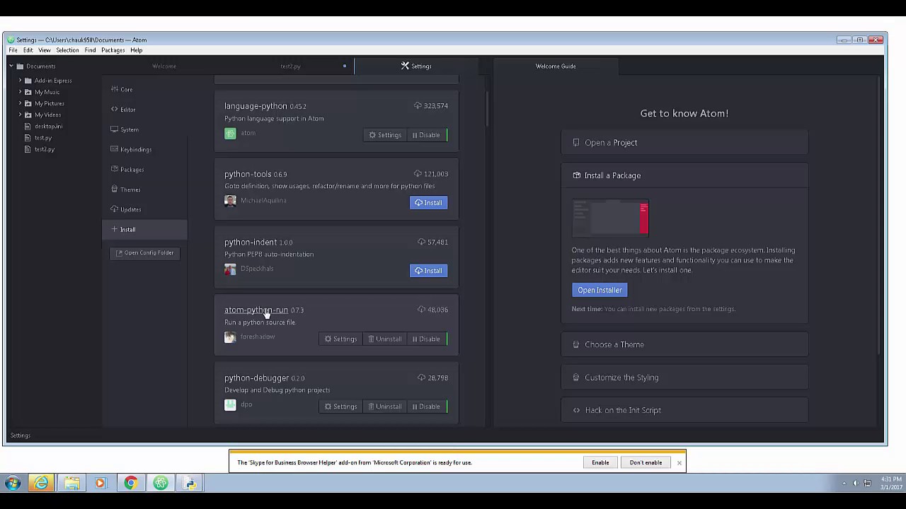 Configuring Your Atom Editor to Work With Python