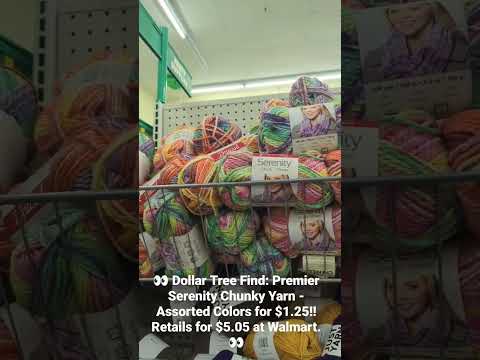 👀Dollar Tree Find: Premier Serenity Chunky Yarn for $1.25! $5.05 at Walmart👀 #dollartree #yarn #knit