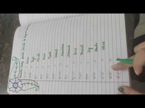 Human body related words in Hindi to English translation