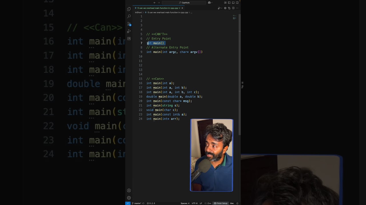 Can we overload main function in c++