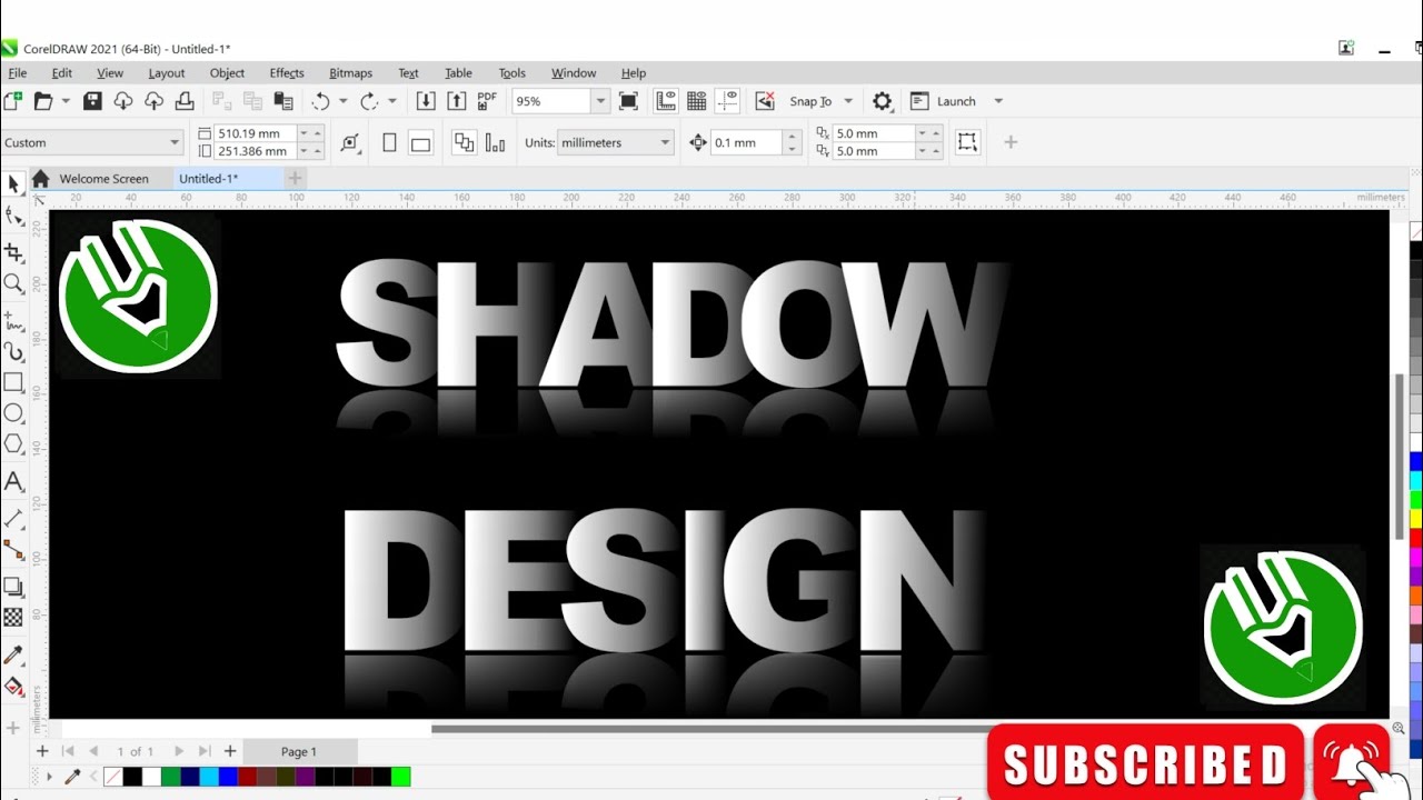 Creative shadow text effect in coreldraw | create drop shadow effect in coreldraw
