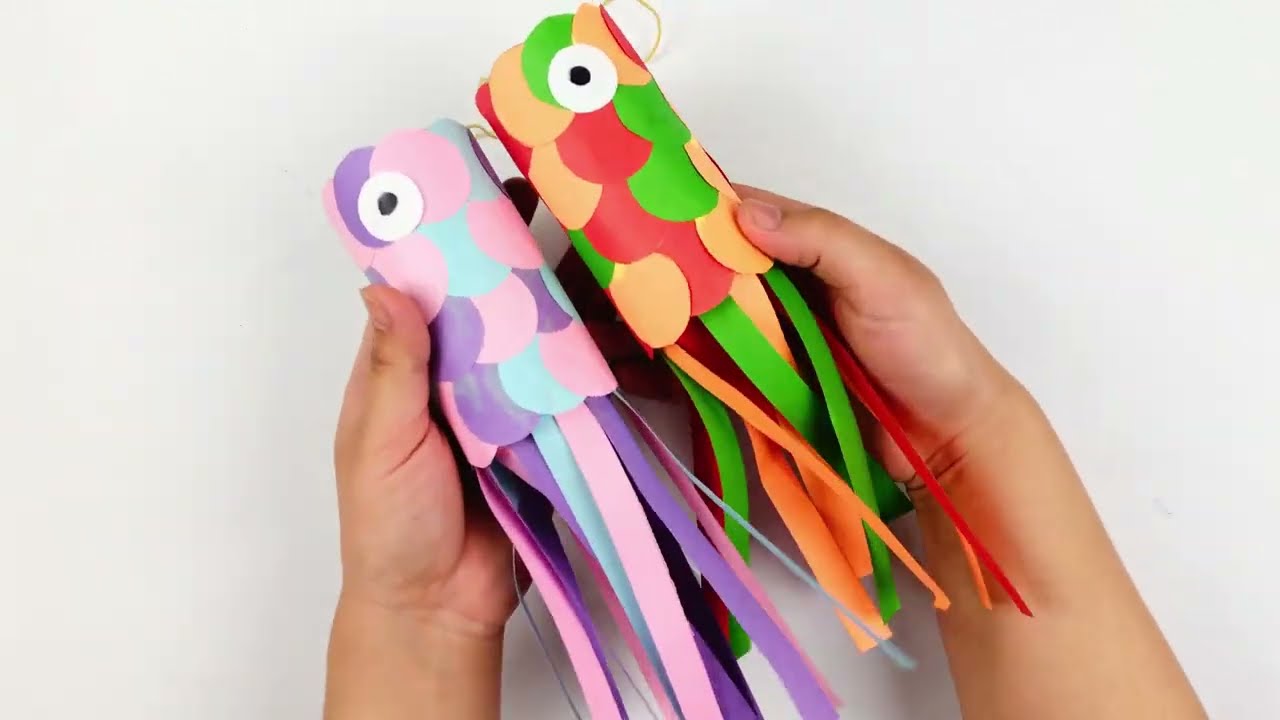 Easy DIY Koinobori flying carp craft
