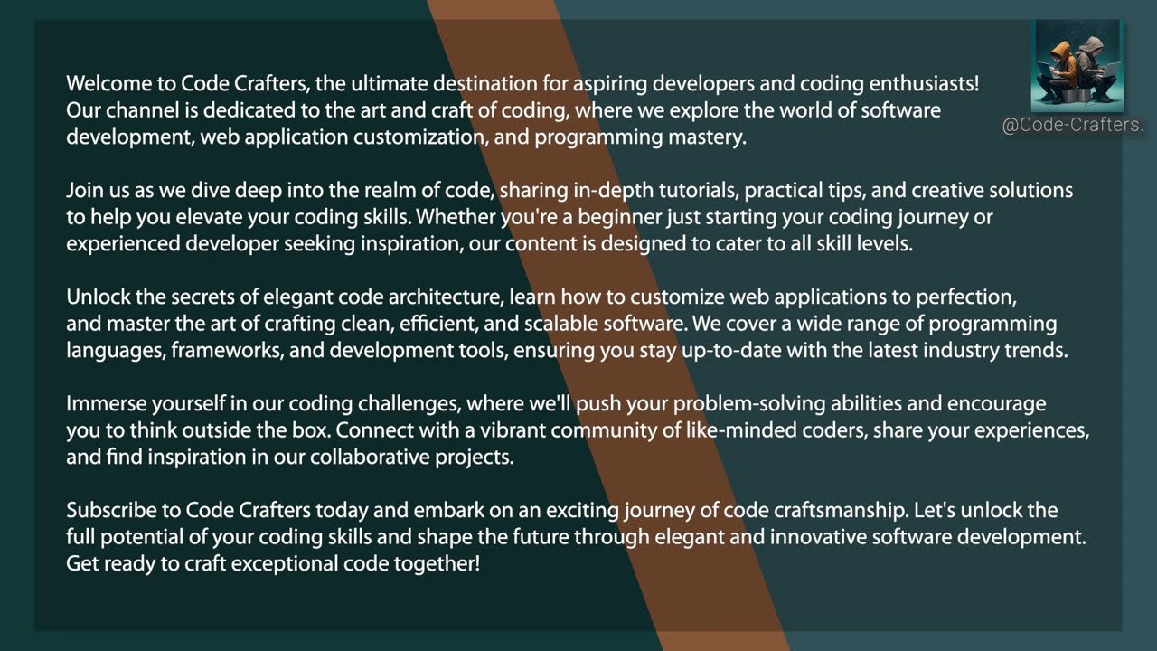 Introduction #CodeCrafters