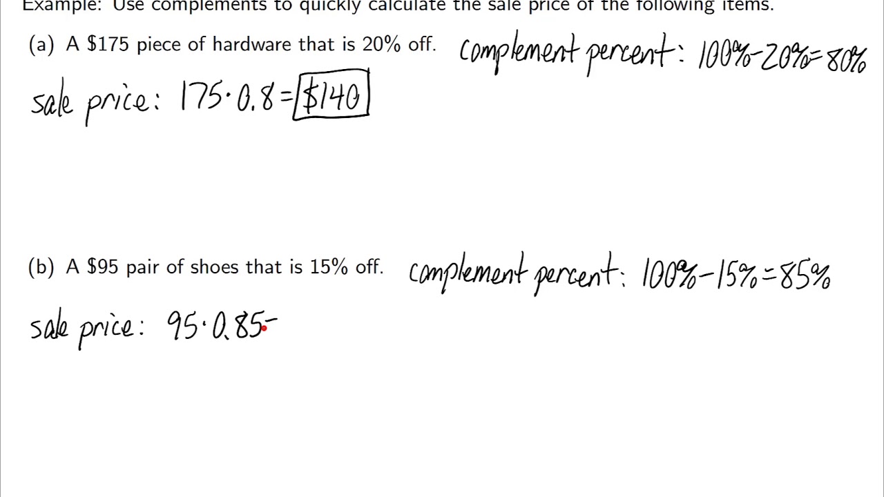 Percentages - Discounts and Taxes