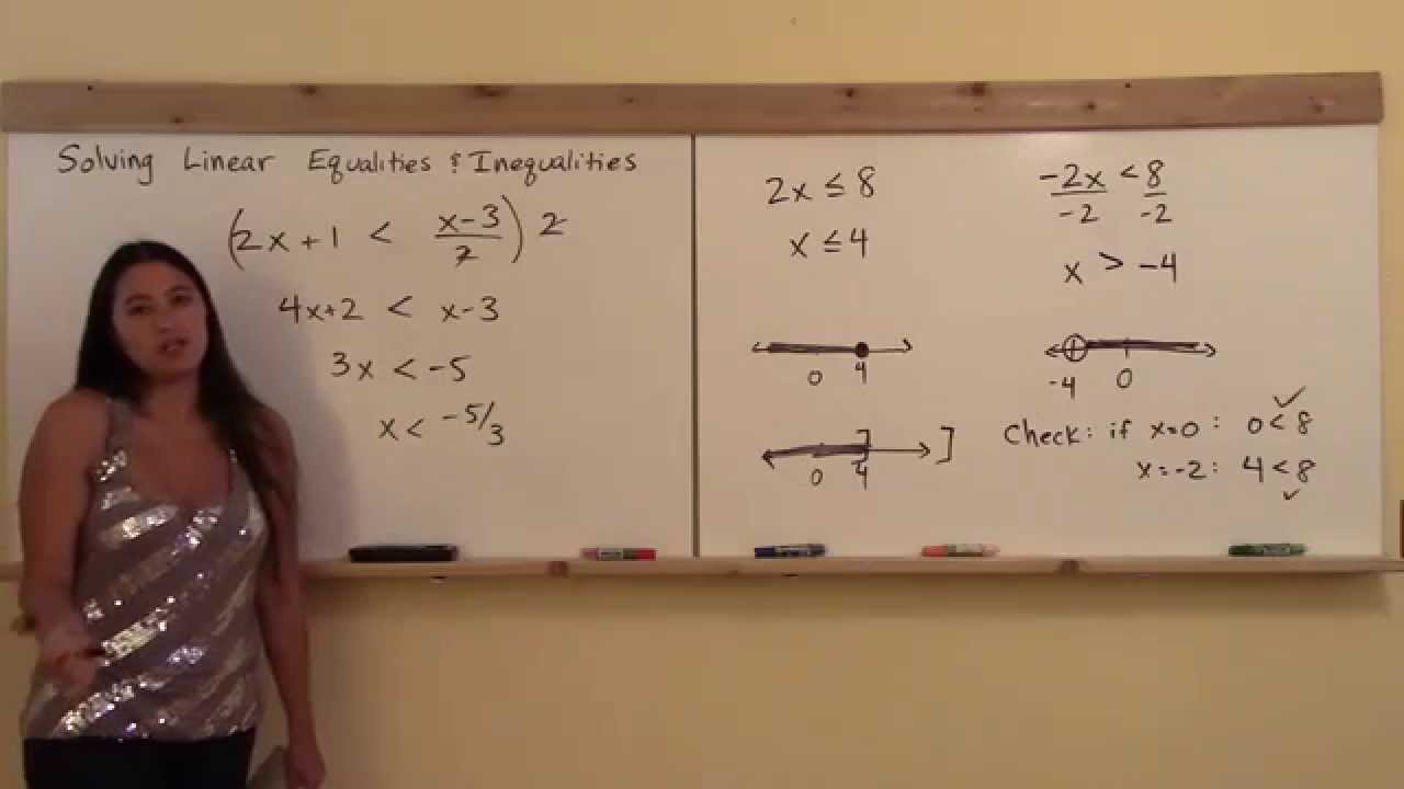 Math 147 W1: Solving Linear Equalities and Inequalities