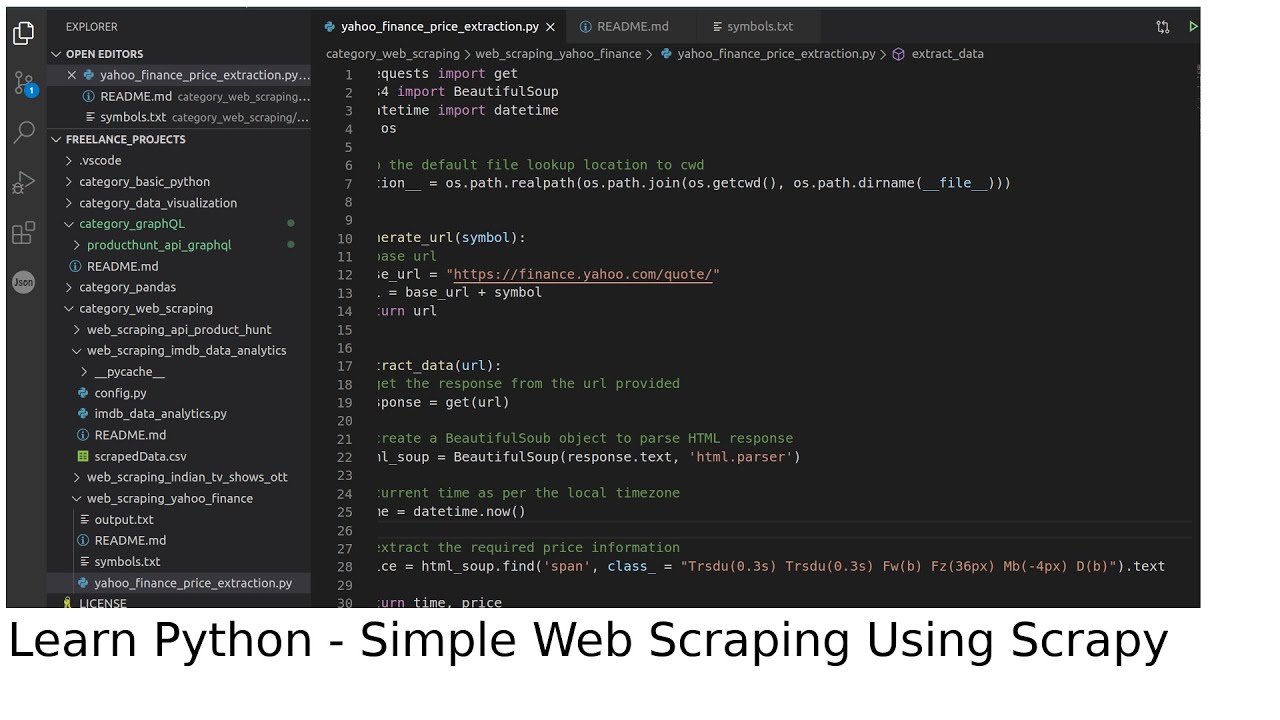 Learn Python - Simple Web Scraping Using Scrapy