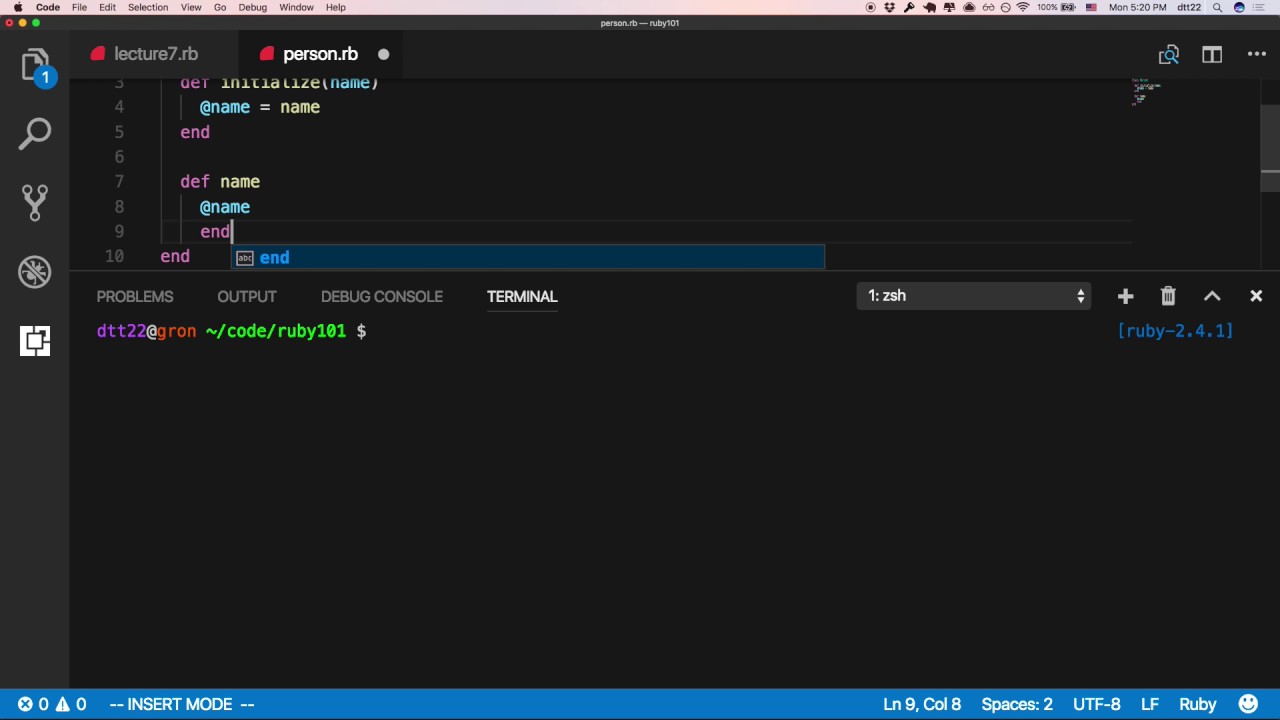 CS101 Ruby - Session 7 Part 1 - Ruby via VS Code + Terminal