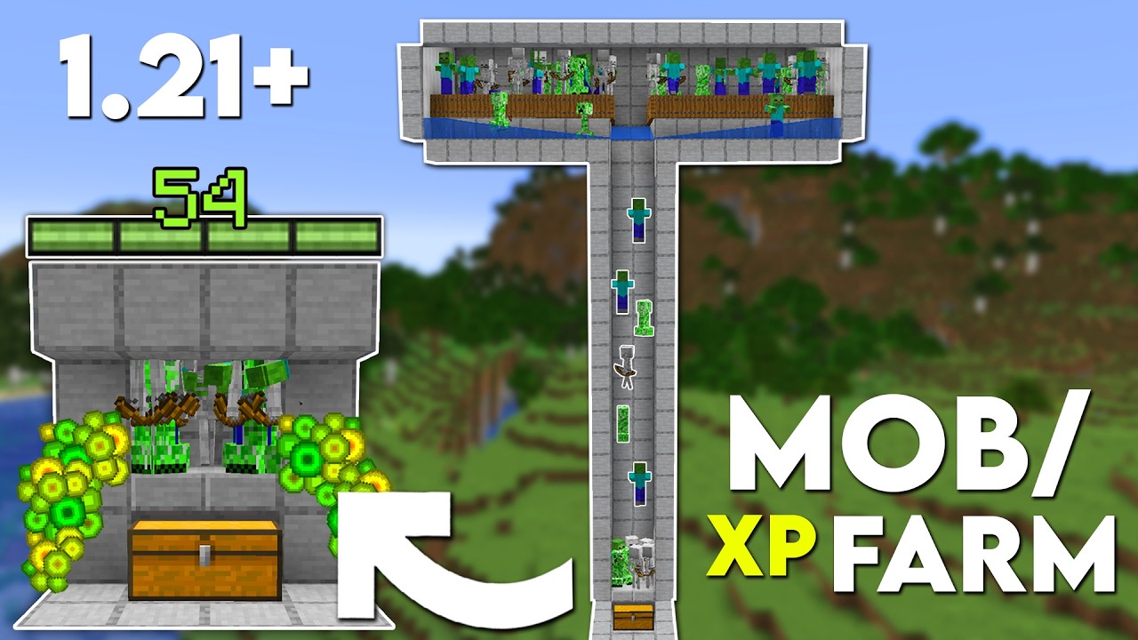 Minecraft: EASY MOB XP FARM TUTORIAL! 26.1 (Without Mob Spawner)