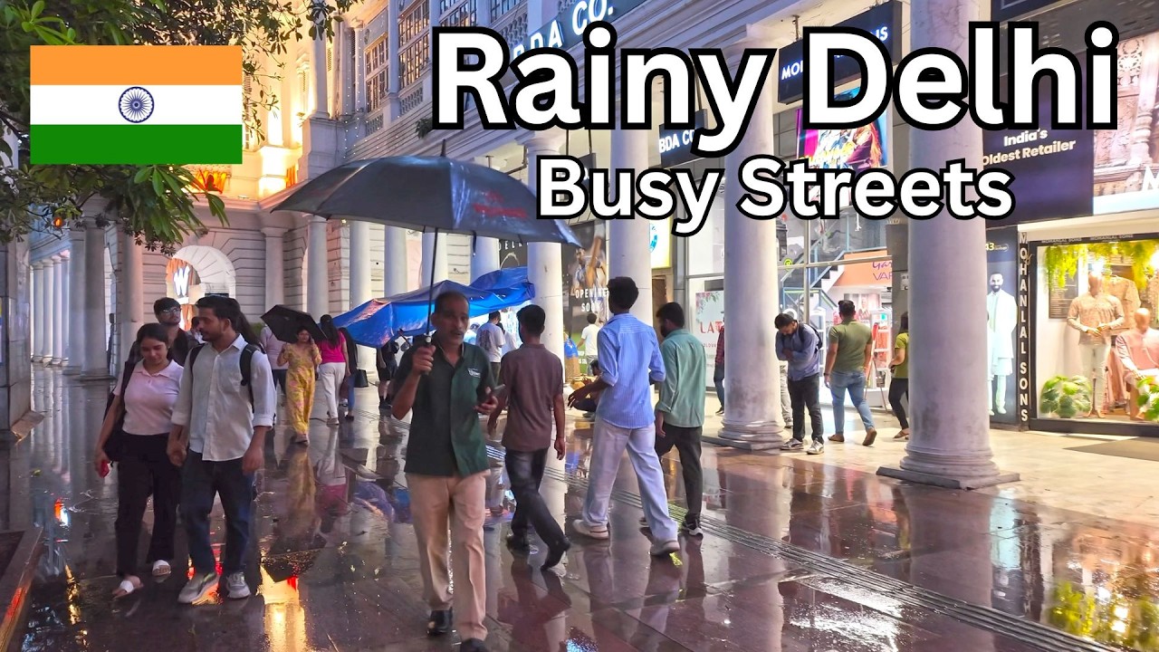 Connaught Place, New Delhi 🇮🇳 | Rainy Evening Walk & Busy Streets (4K Walking Tour 2026)