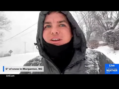 5 inches of snow in Morganton, North Carolina
