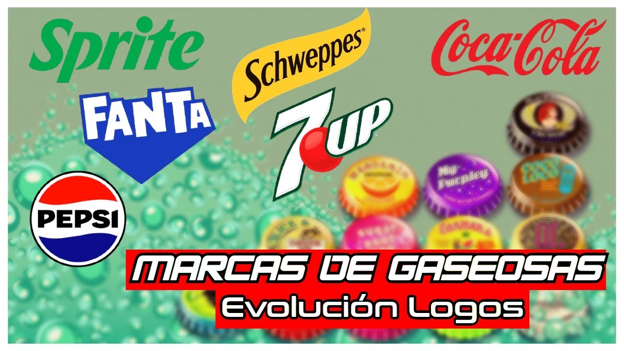 Marcas de GASEOSAS / SODAS - Evolución logos  (COCA COLA, PEPSI, SPRITE, 7Up, ..)