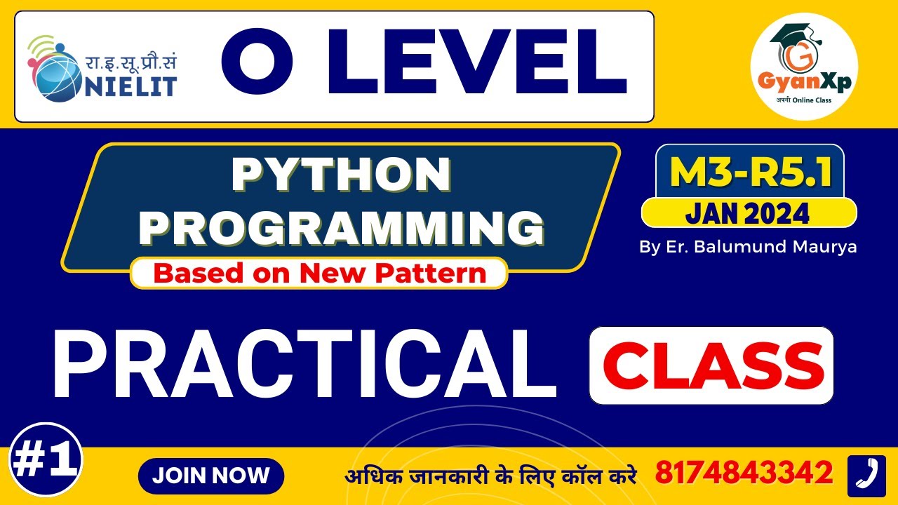 O Level Python (M3-R5.1) Practical || Python Practical with Solution || O Level Online Practical
