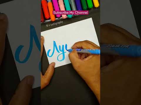 Ayushi name Calligraphy #nvcalligraphy #shorts #lettering #alphabet #ayushi