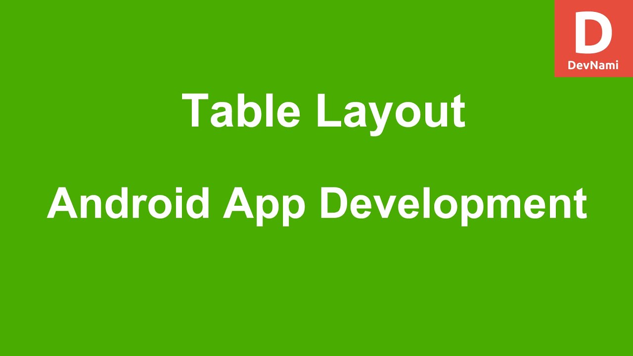 Android TableLayout Example
