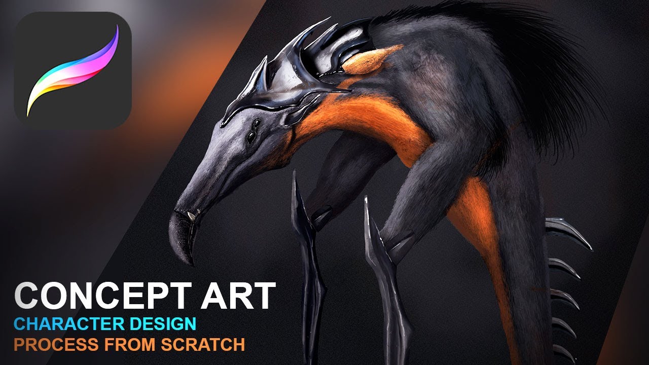 CONCEPT ART - CREATURE DESIGN PROCESS (ON PROCREATE)