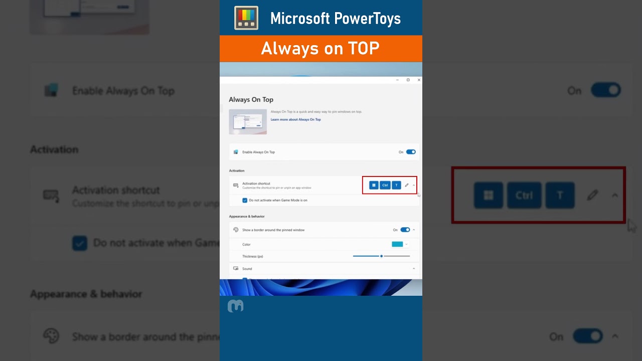 Pin any app to show ALWAYS ON TOP | Microsoft PowerToys | #shorts