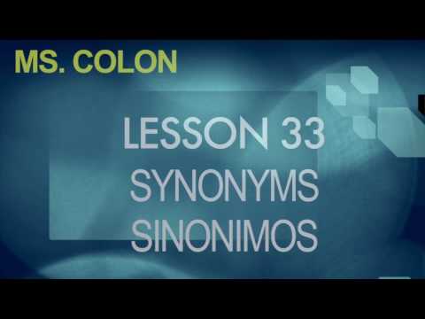 LESSON 33: SYNONYMS | SINONIMOS