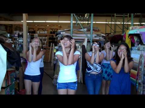 Venice high Cheer leading team at Fabric Planet Venice
