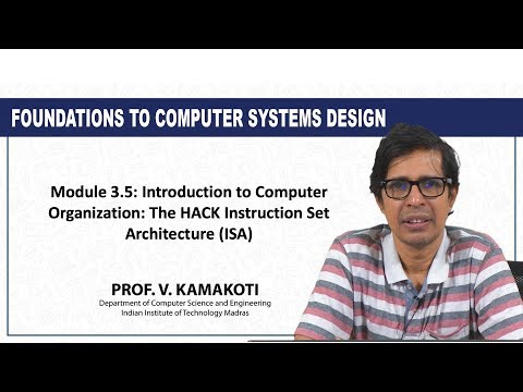 Module 3.5: Introduction to Computer Organization: The HACK Instruction Set Architecture (ISA)