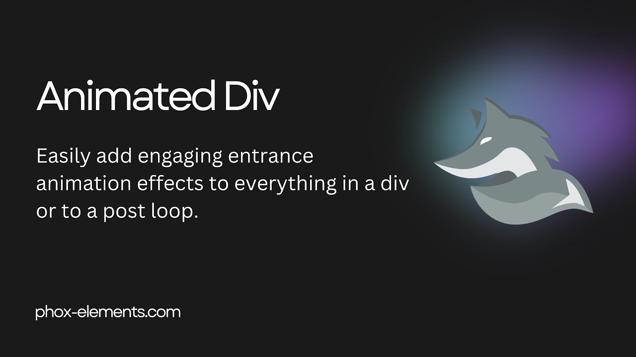 Breakdance - Animations in Phox Elements